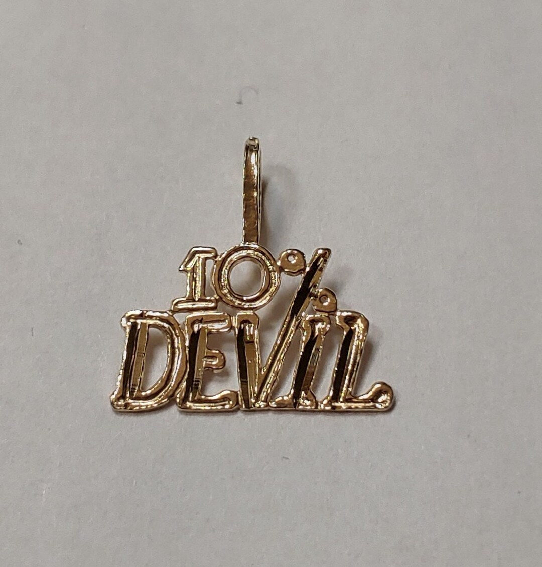 New 14k Yellow Gold 10% Devil Charm Pendant - Etsy