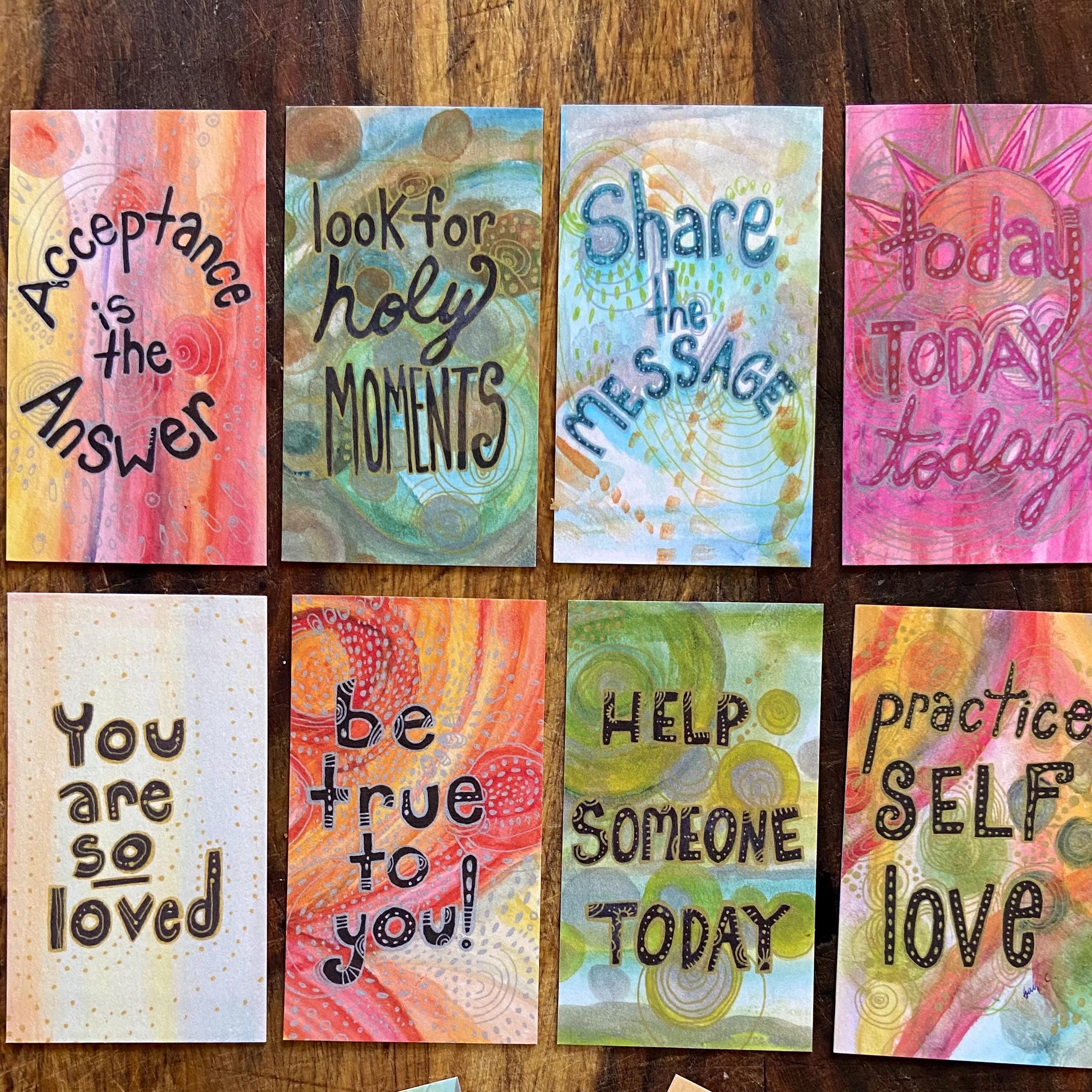 Recovery Artwork Pocket Cards- Positive Sayings and Affirmations - Etsy