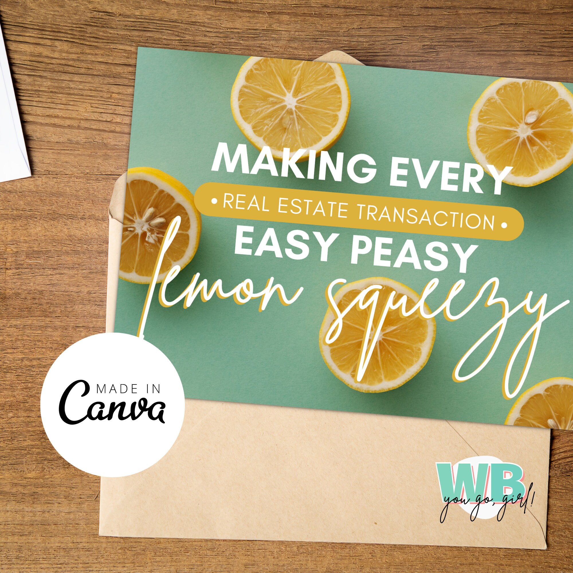 Real Estate Summer Postcard, Real Estate Template, Easy Peasy Lemon ...