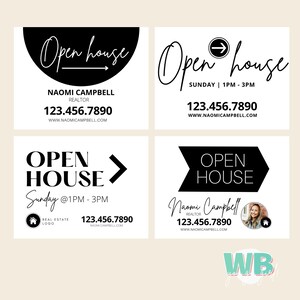 Open House Yard Sign Bundle, Real Estate Sign Template, Agent Open ...