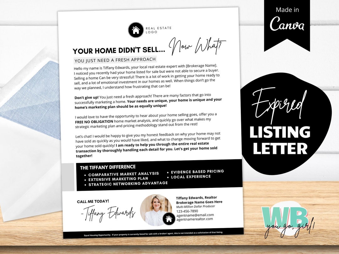 Real Estate Expired Listing Flyer, Real Estate Marketing Canva Template ...