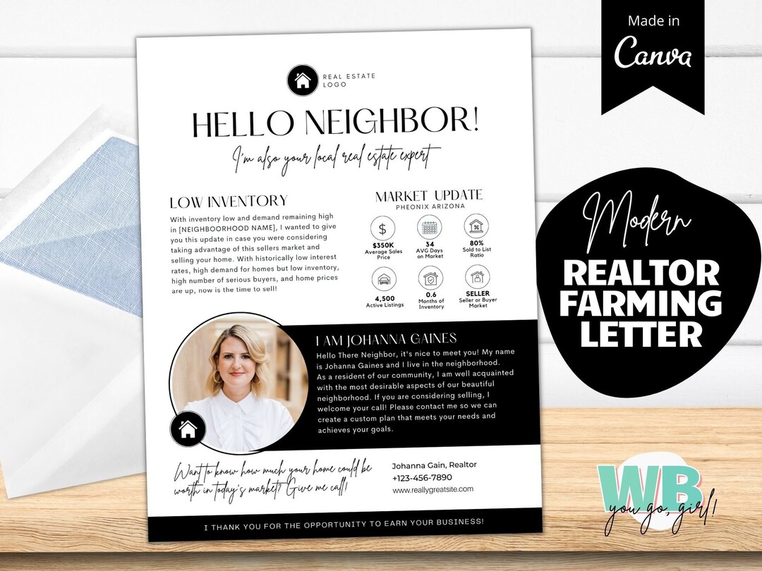 Real Estate Introduction Flyer, Modern Realtor Letter Templates, New ...