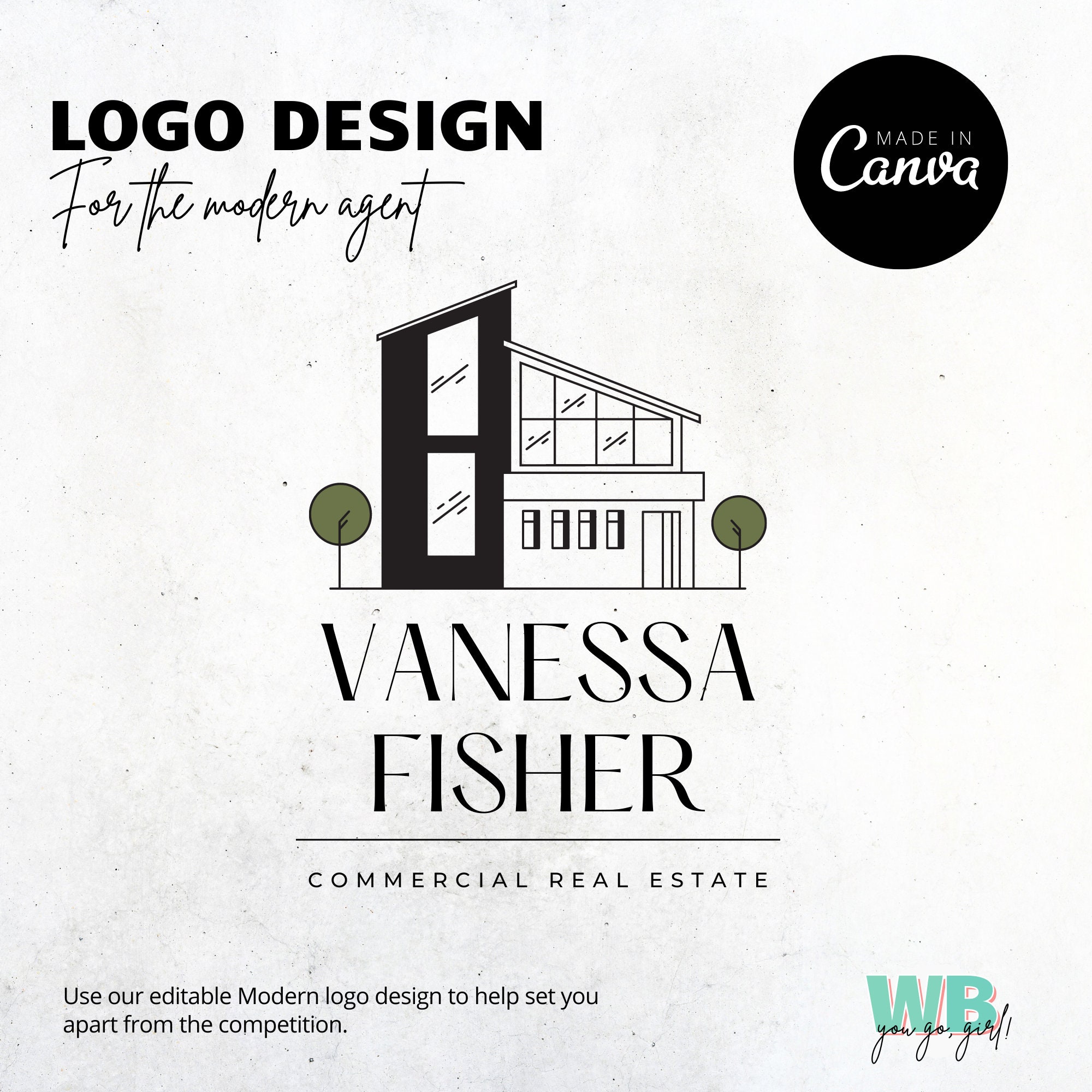 Commercial Real Estate Logo Design, DIY Logo Canva Template, Commercial ...