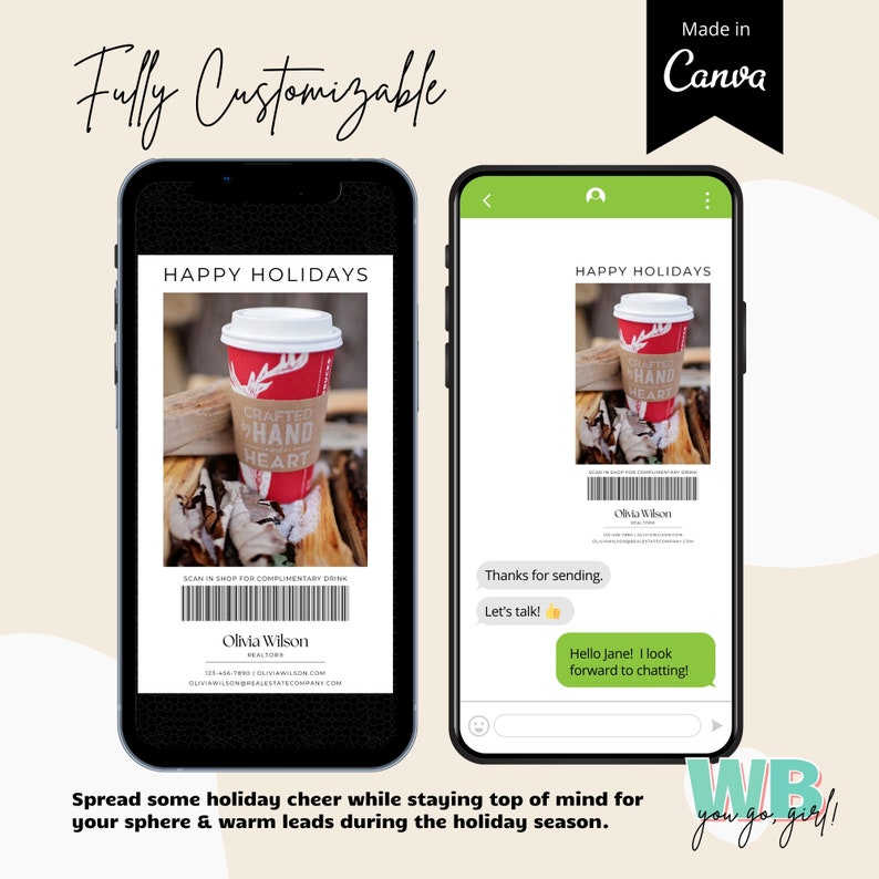 Real Estate Holiday Textable Gift Card Digital Scannable Gift - Etsy