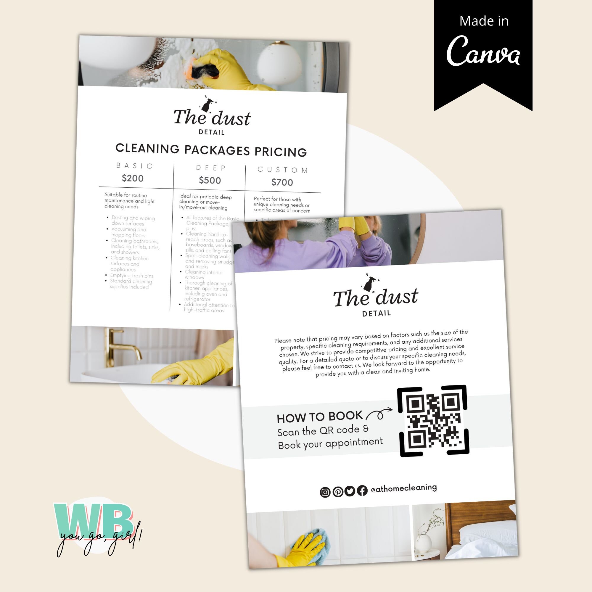 Cleaning Service Pricing List, Editable Clean Price List Template ...