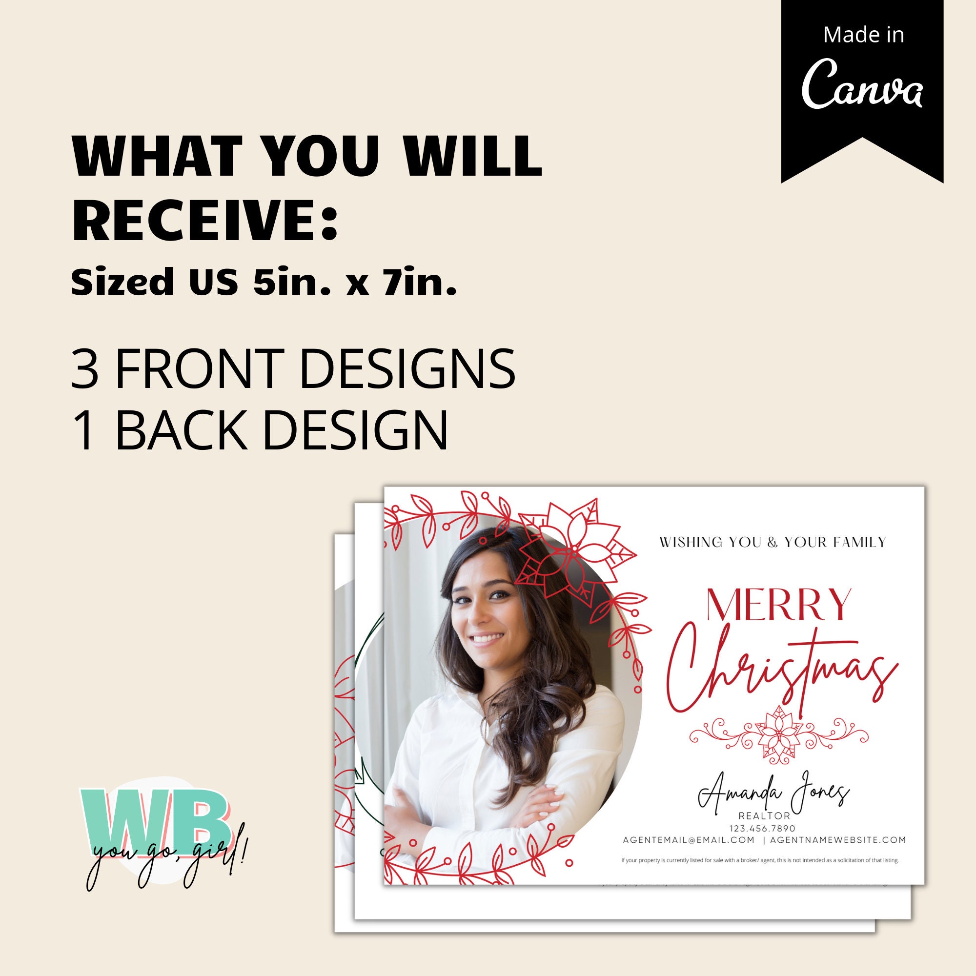 Christmas Real Estate Postcard, Holiday Realtor Marketing, Realtor ...