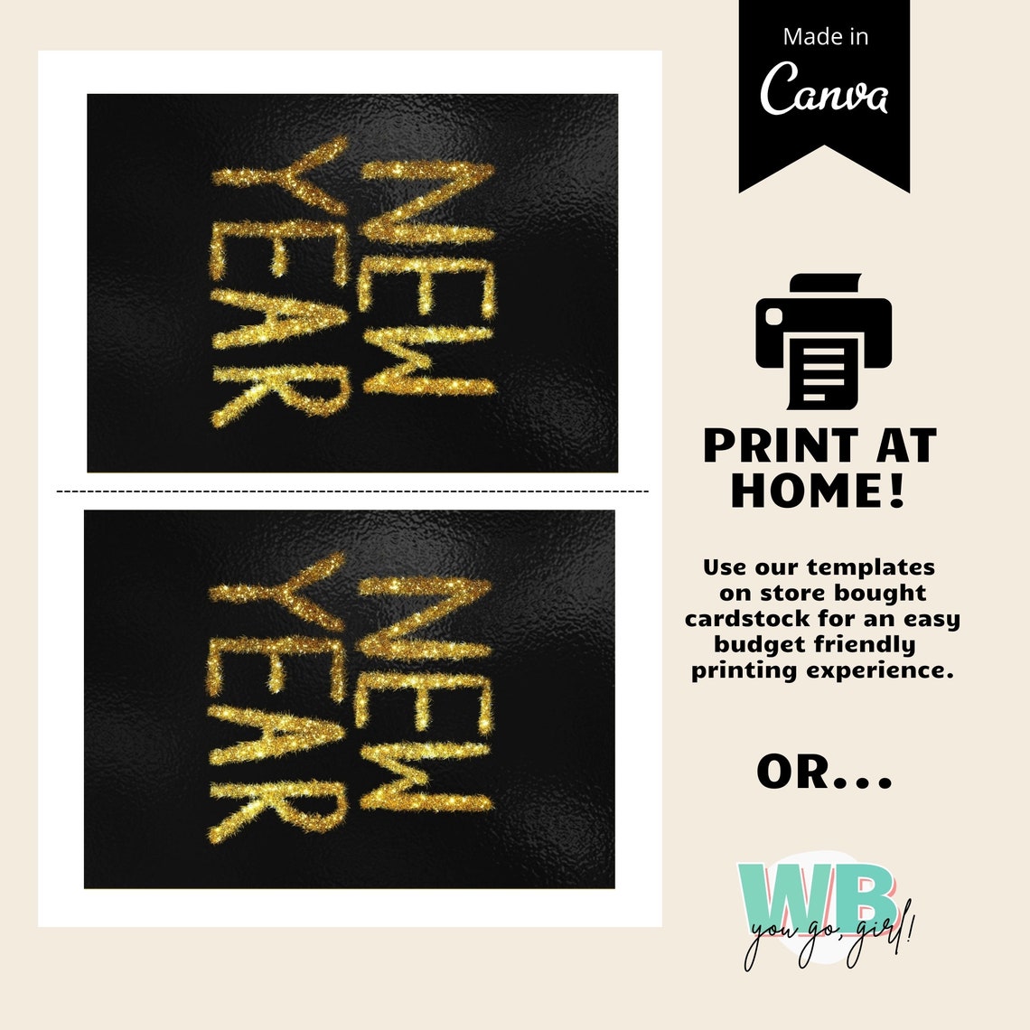 New Year Lottery Ticket Card Template, Happy New Years Gift Card Holder ...