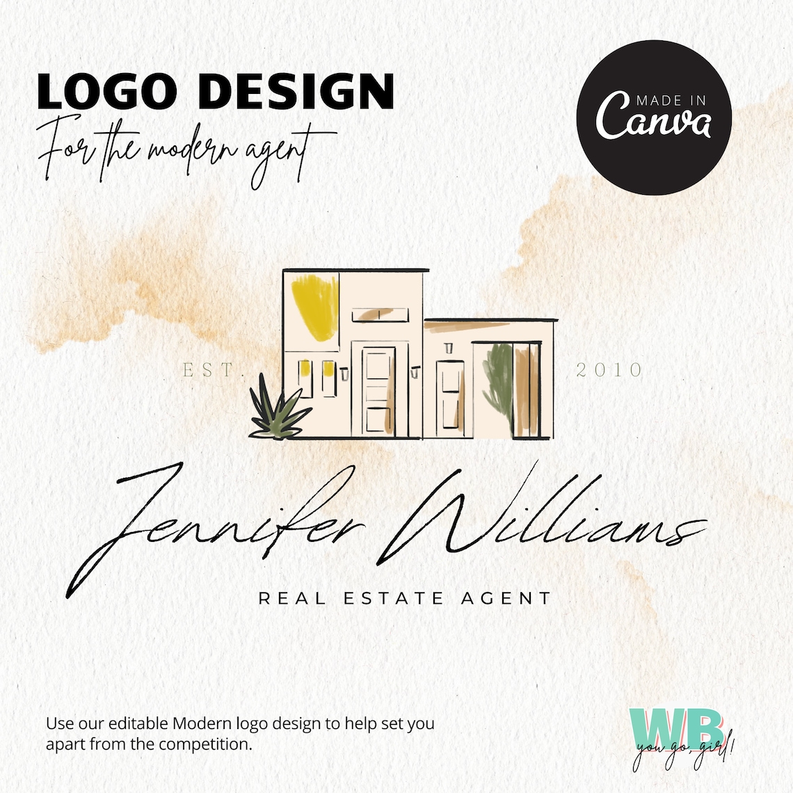 Water Color Real Estate Logo, House Logo, Home Logo, Realtor Logo ...