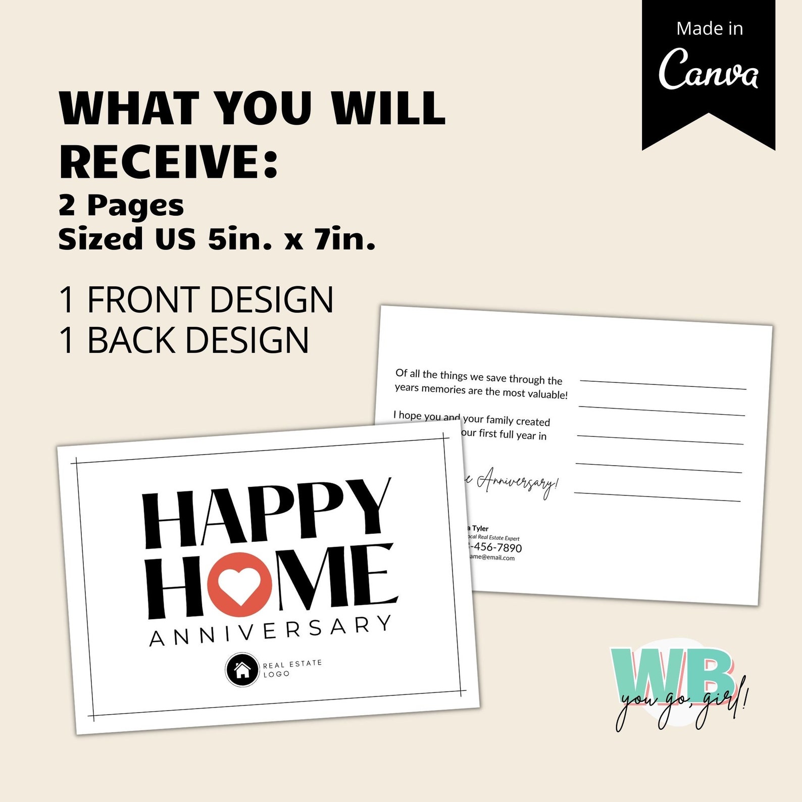 Happy House Anniversary Card Happy Home Anniversary Mailer - Etsy