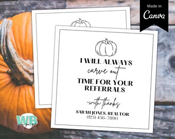 Halloween Realtor Gift Tags, Pumpkin Carve Out Time for You and Your ...