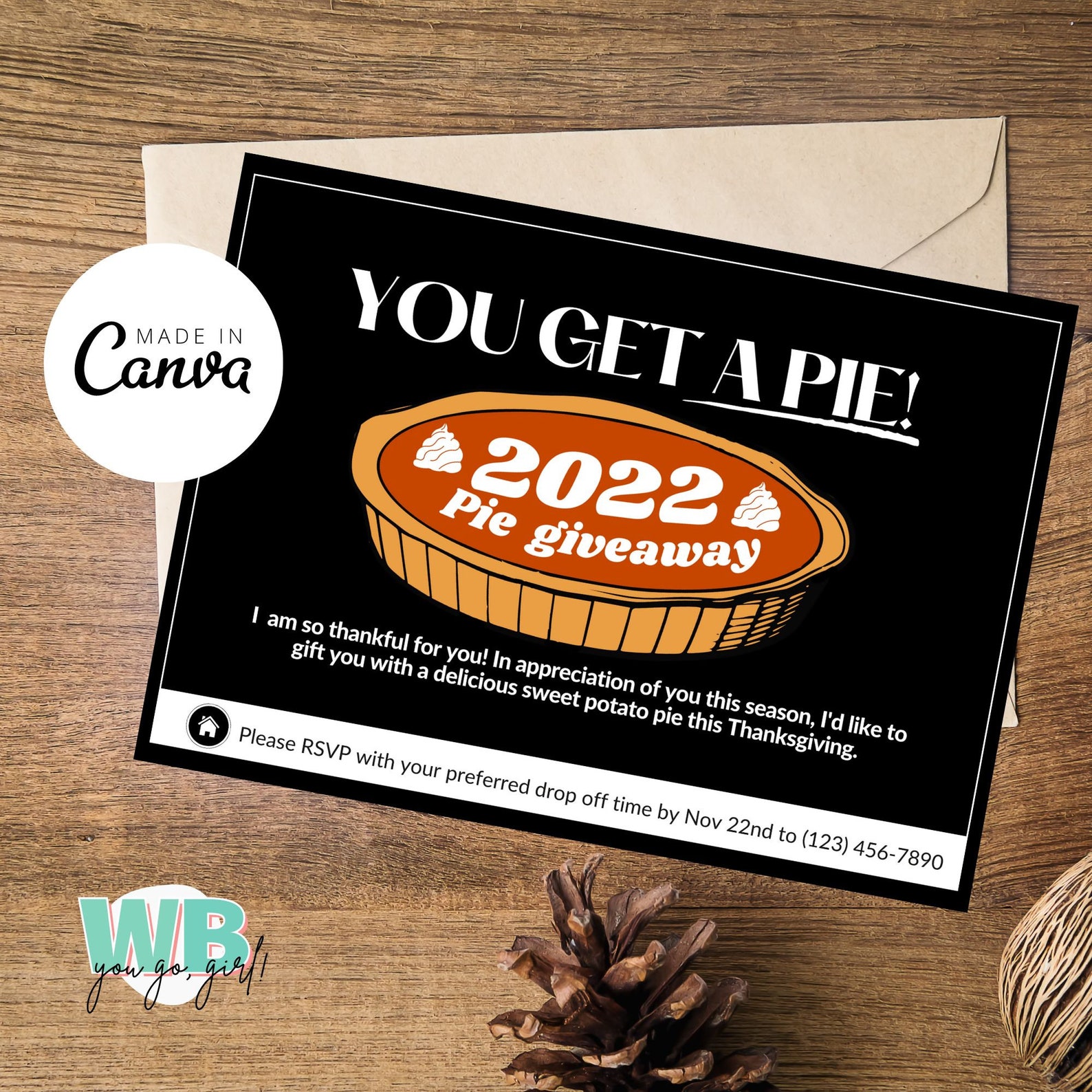 Realtor Pie Giveaway Postcard Fall Real Estate Card Realtor - Etsy