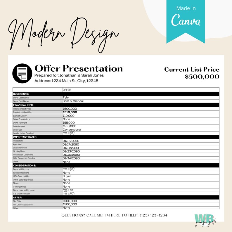 Multiple Offer Presentation Multiple Offer Letter Home - Etsy