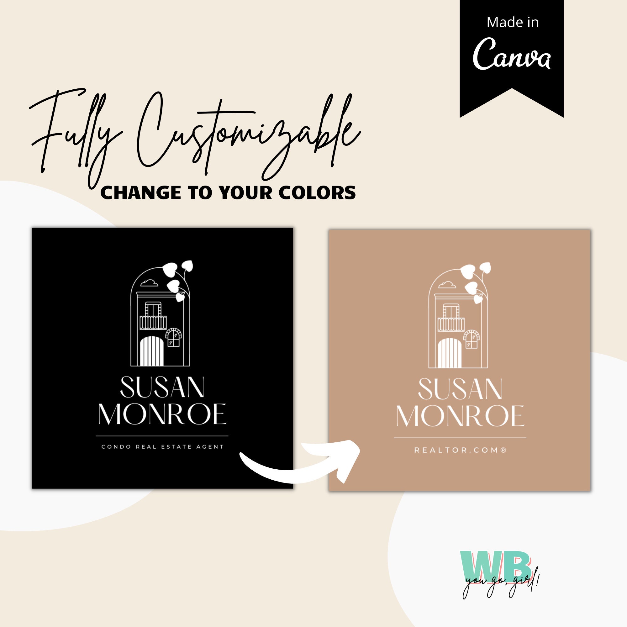 Premade Broker Logo, Luxury Real Estate Logo Design for Agents, DIY ...