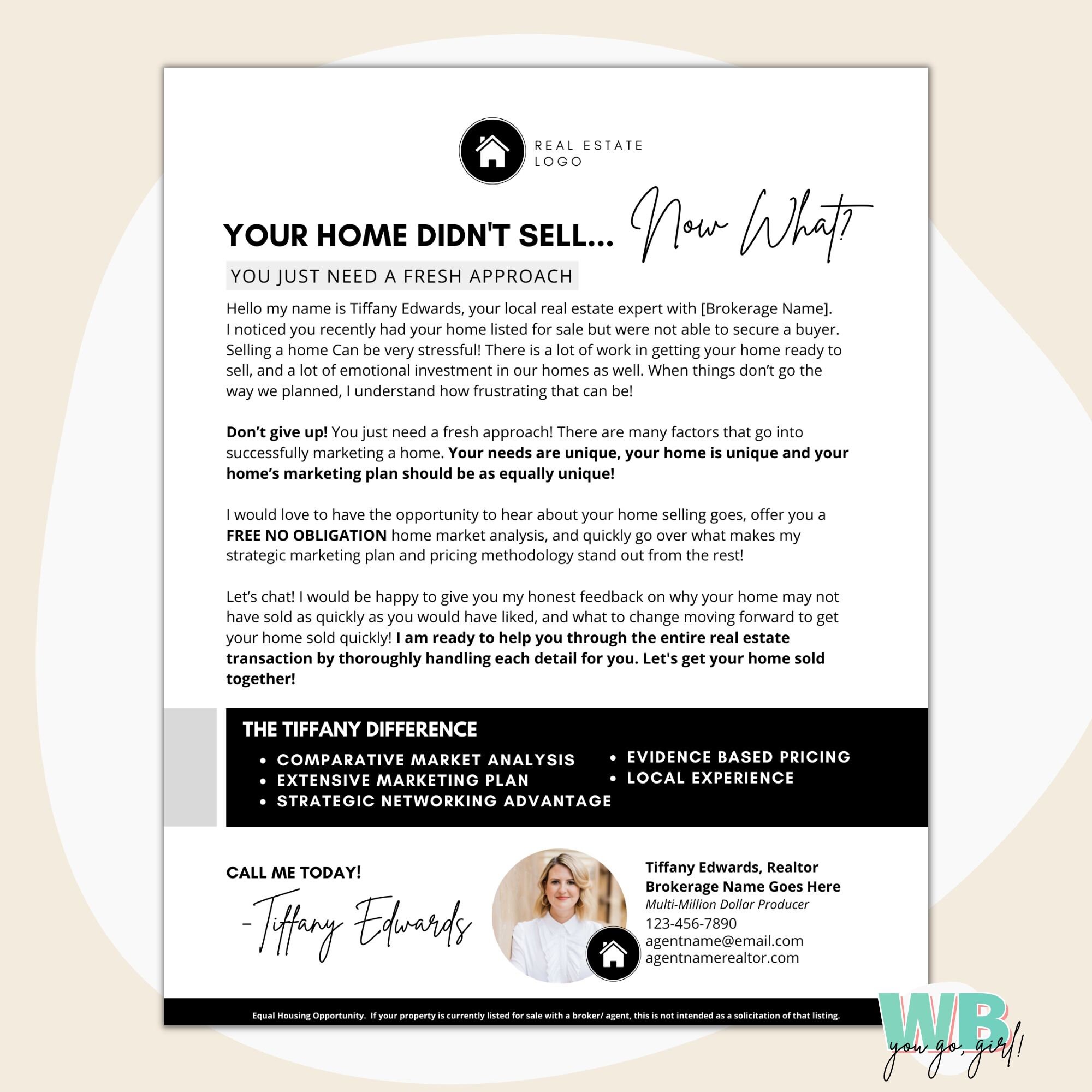 Real Estate Expired Listing Flyer, Real Estate Marketing Canva Template, Real Estate Template ...