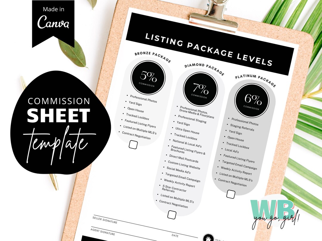 Real Estate Commission Sheet, Listing Commission Sheet Templates ...