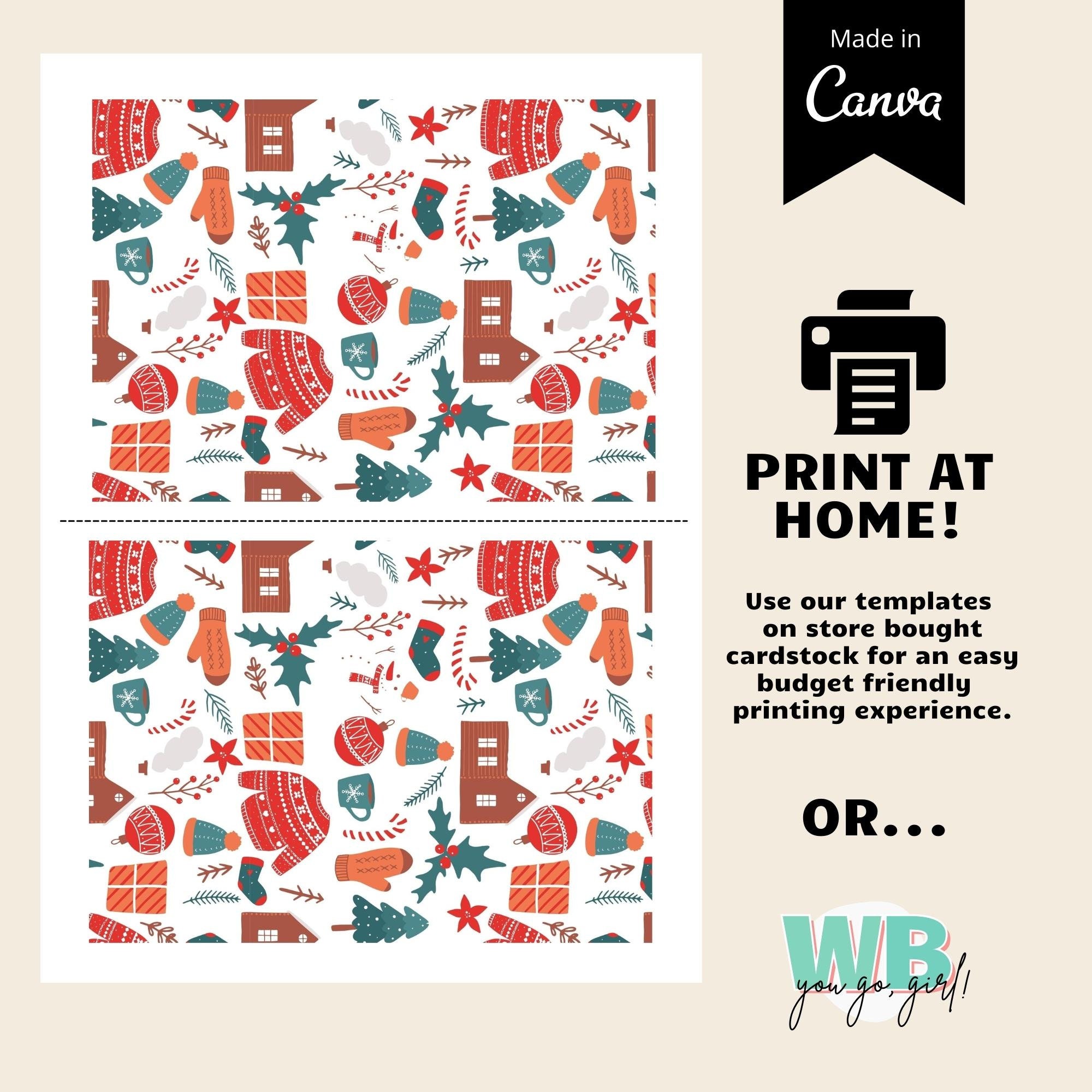 Holiday Lottery Ticket Card Template, Printable Holiday Gift Card ...