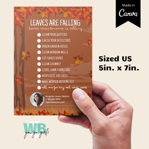 Real Estate Mailer, Fall Home Maintenance, Autumn Season Mailer, Fall ...