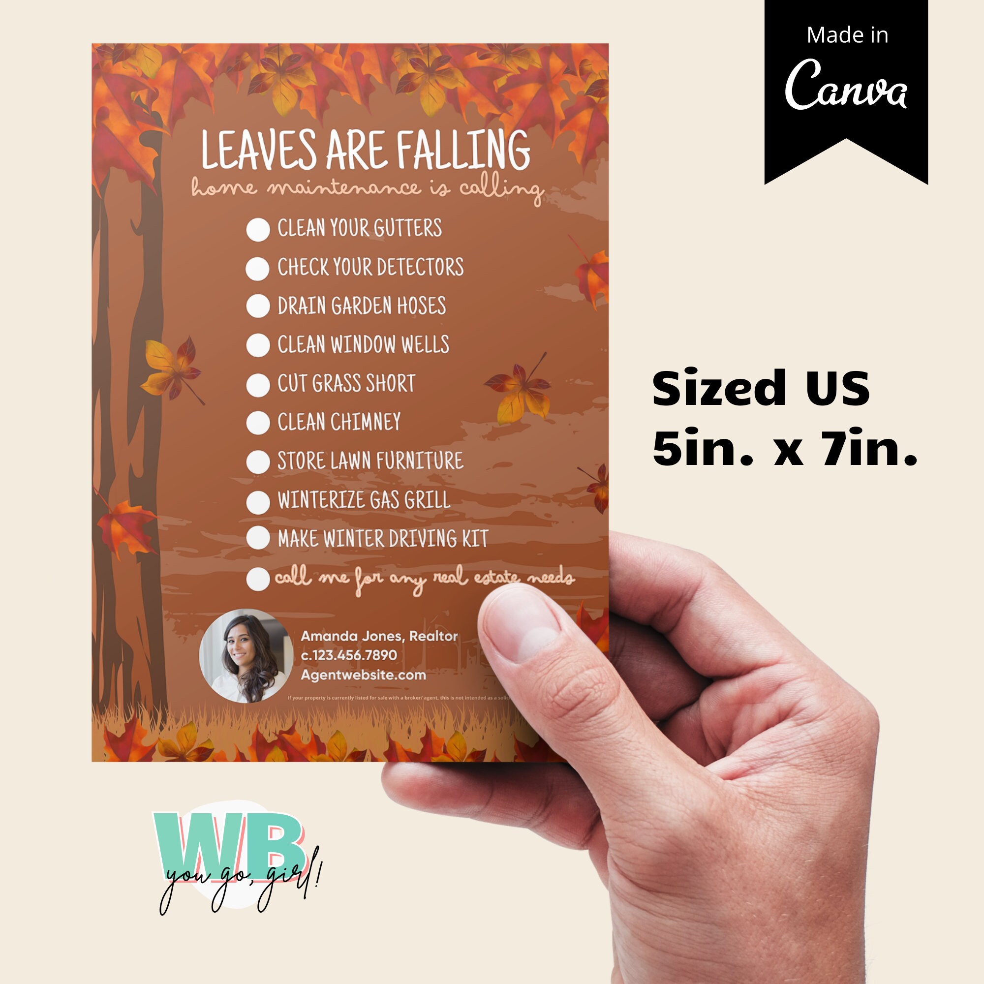 Real Estate Mailer, Fall Home Maintenance, Autumn Season Mailer, Fall ...