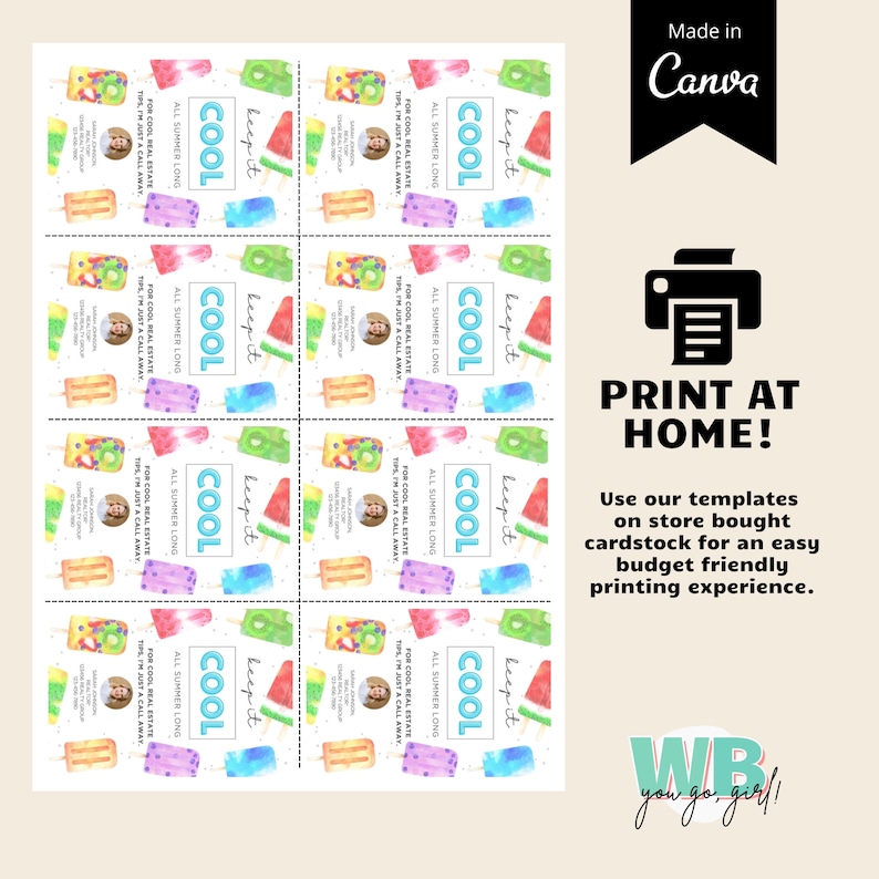 Printable Real Estate Summer Gift Tag, Realtor Popsicle Pop by Tag ...