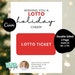 Holiday Lottery Ticket Card Template, Printable Holiday Gift Card ...