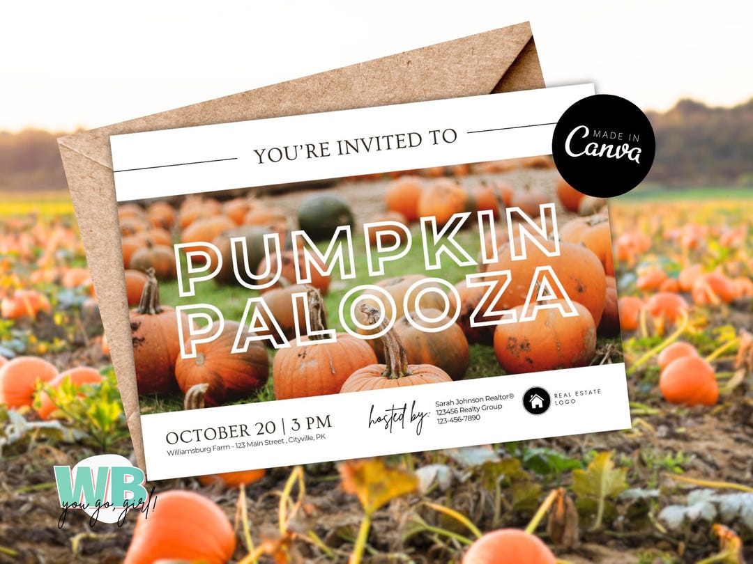 Pumpkin Patch Party Client Event Invite, Real Estate Agent Client ...