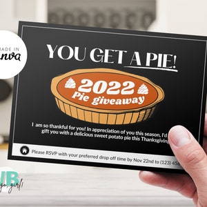 Realtor Pie Giveaway Postcard Fall Real Estate Card Realtor - Etsy