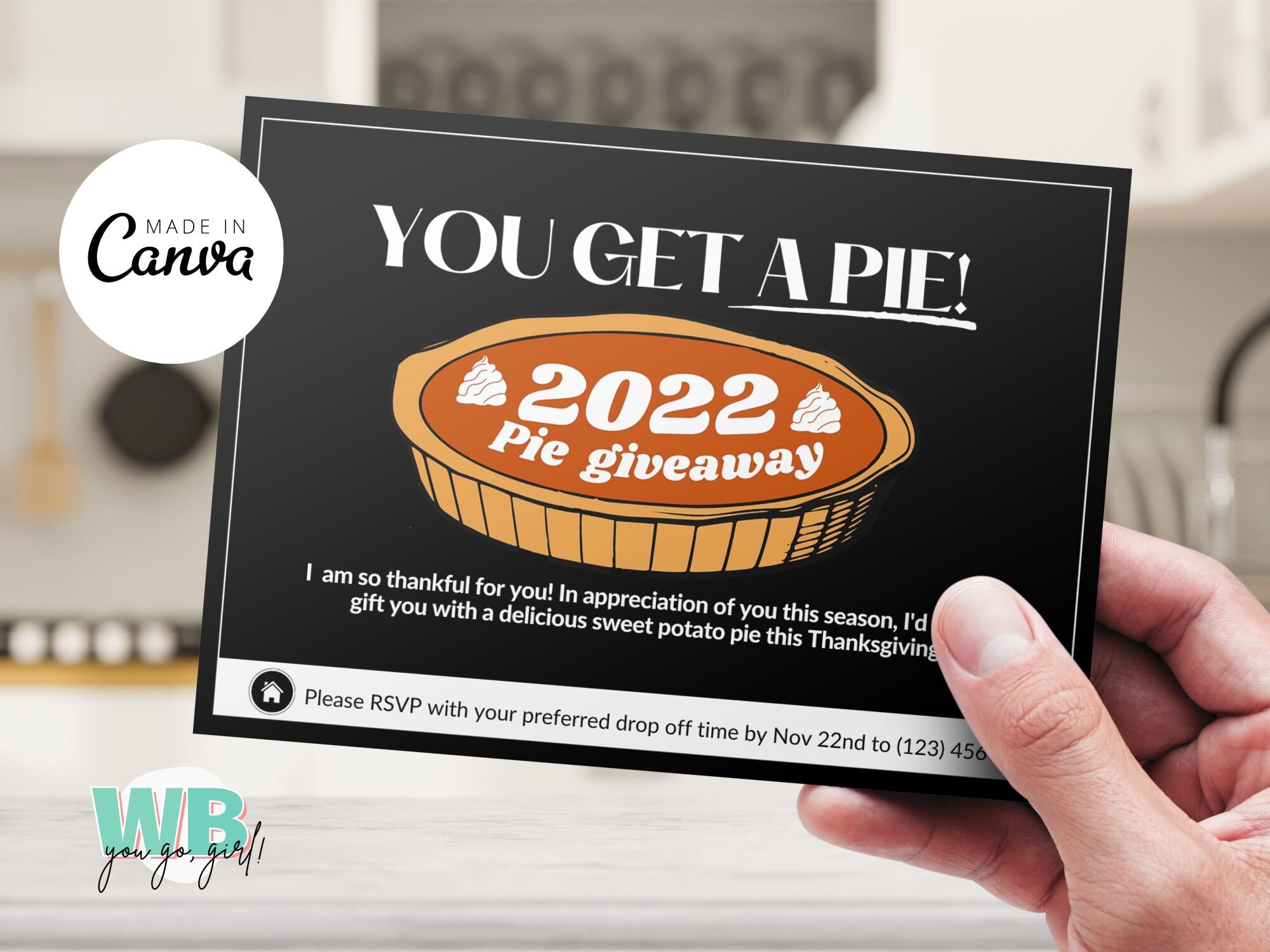 Realtor Pie Giveaway Postcard Fall Real Estate Card Realtor - Etsy