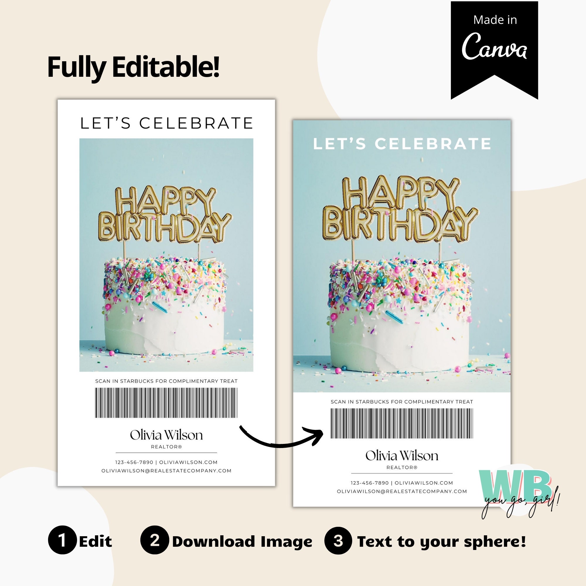 Digital Birthday Card Happy Birthday Card for Client - Etsy