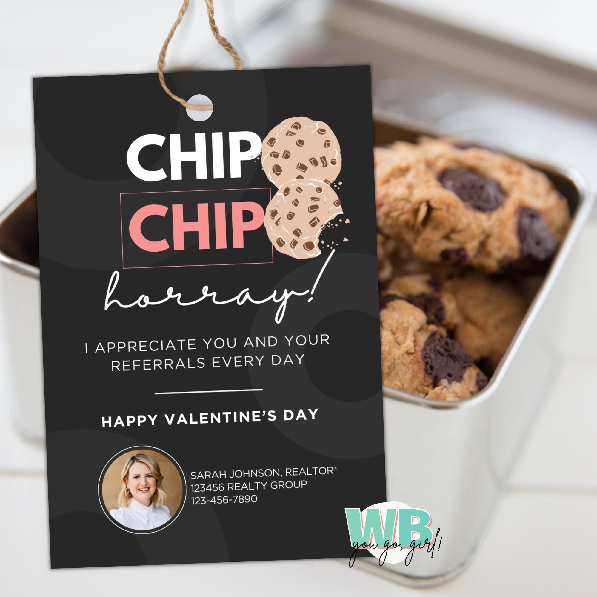 Realtor Valentine Pop by Tag, Real Estate Referrals Cookie Gift Tags ...