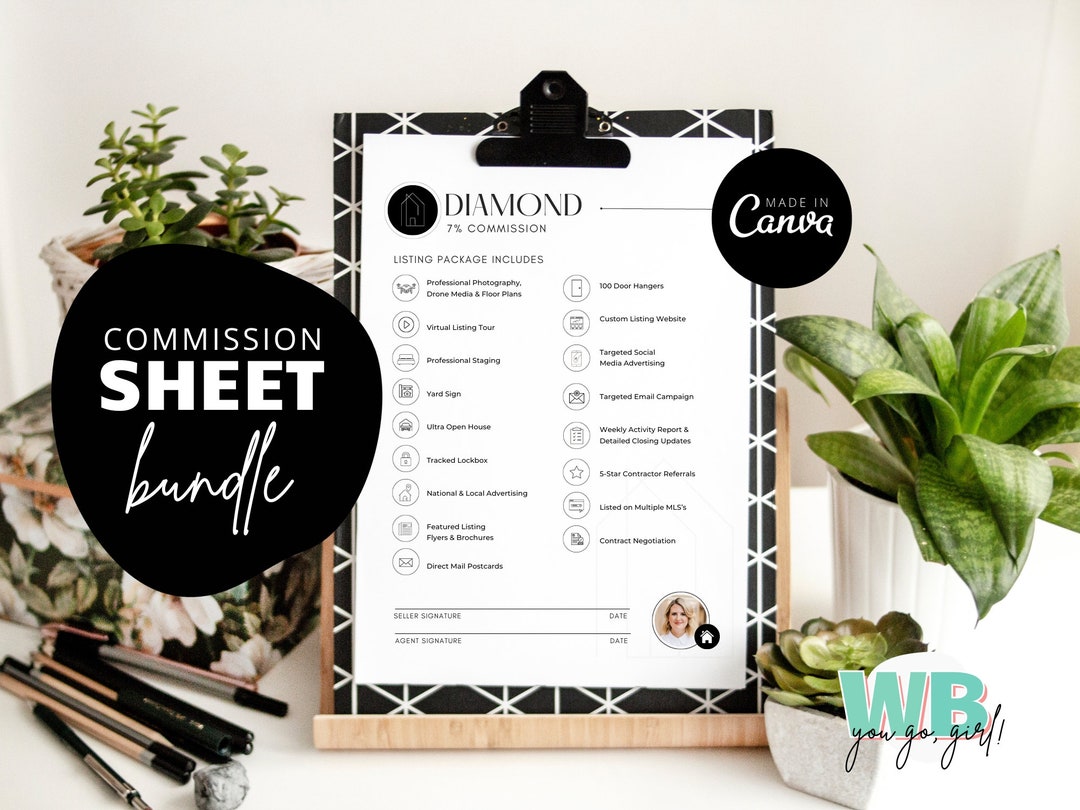 Modern Real Estate Commission Sheets, Listing Commission Sheet ...