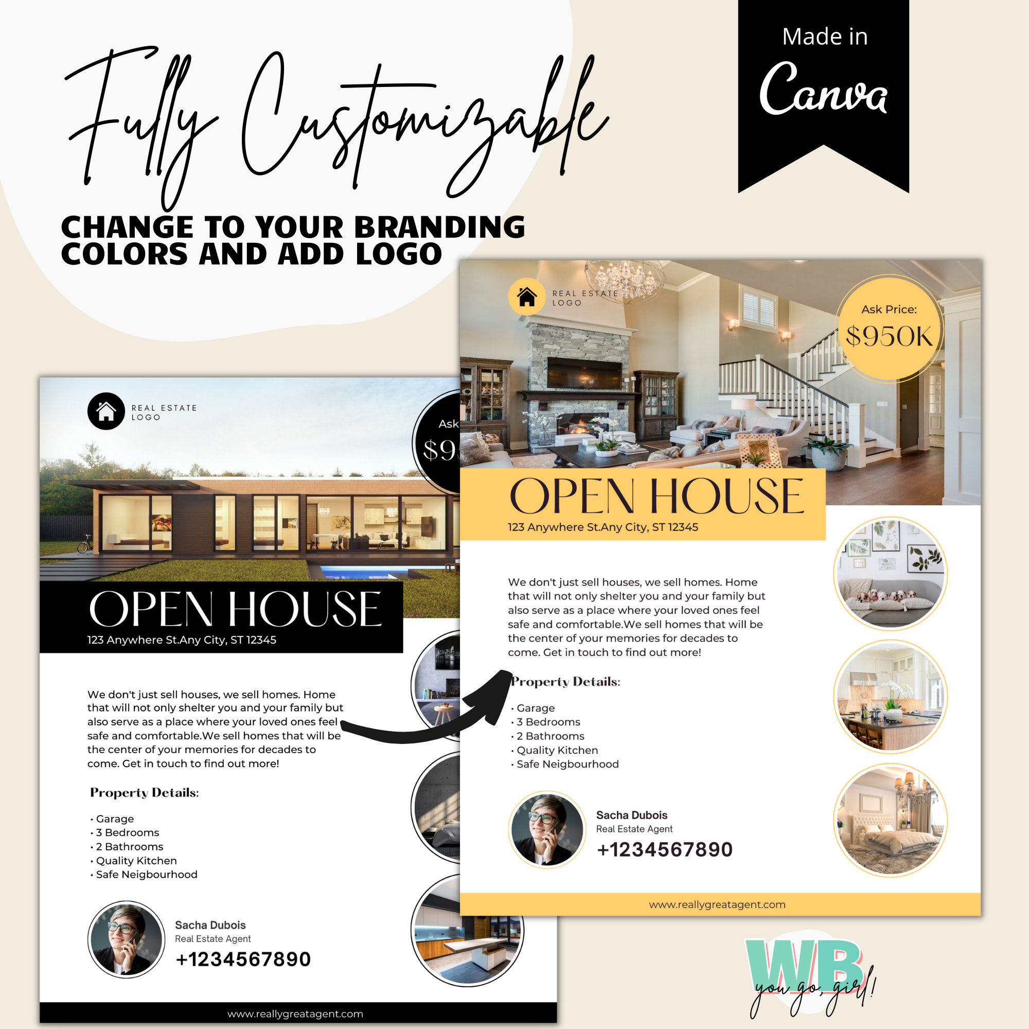 Open House Flyer Bundle, New Home Flyer, New Listing Flyer, House for ...