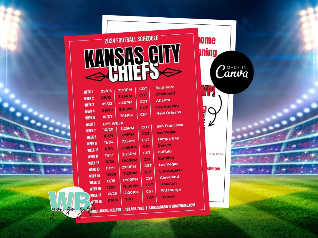 Realtor Fall Football Schedule, Kansas City Football Schedule, Real ...