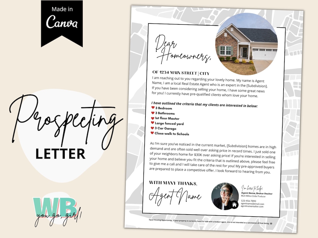 Real Estate Prospect Letter, Neighborhood Farming, Realtor Mailing ...