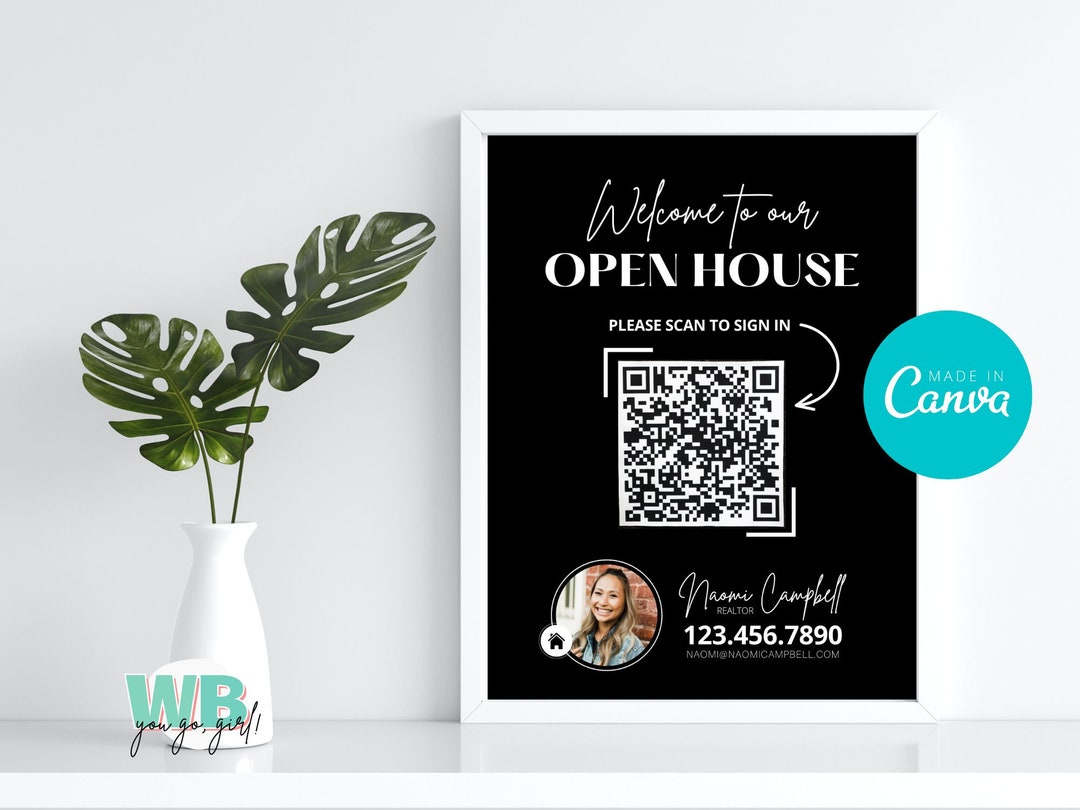 Open House Sign in Sheet W/ QR Code, Realtor Open House, Real Estate ...