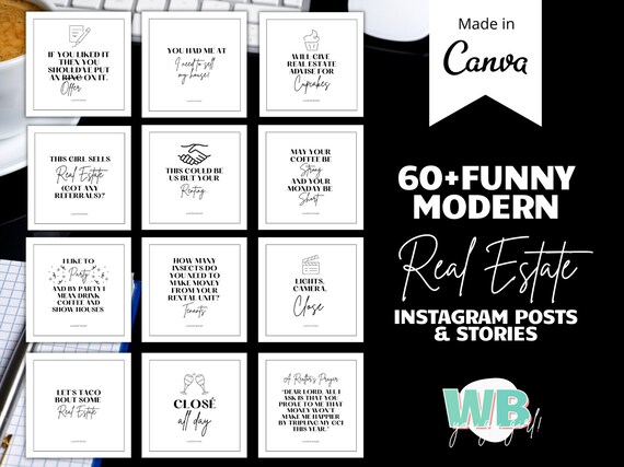 60 Funny Real Estate Quotes Posts & IG Stories Modern - Etsy