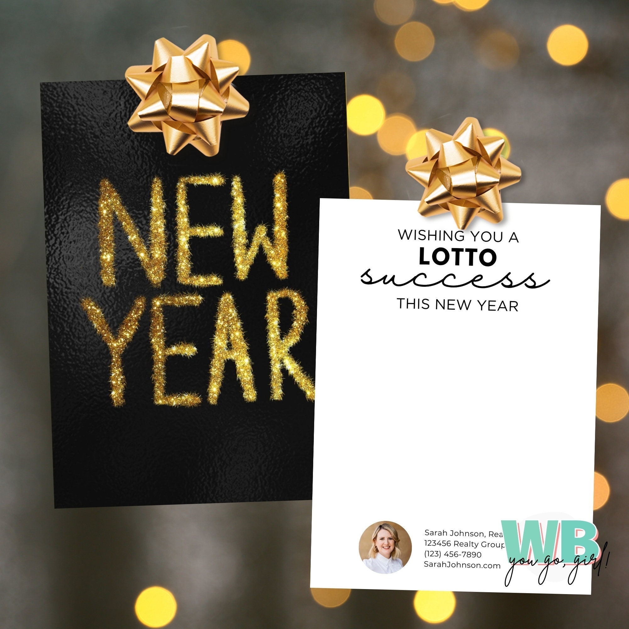 New Year Lottery Ticket Card Template, Happy New Years Gift Card Holder ...