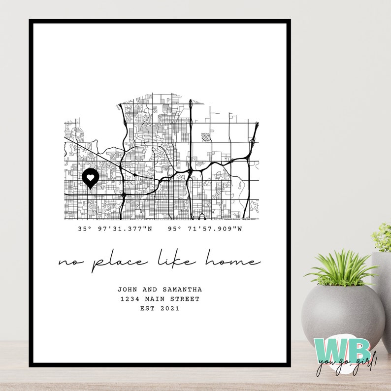 Personalized Map, Custom House Map, Personalized House Warming Gifts ...