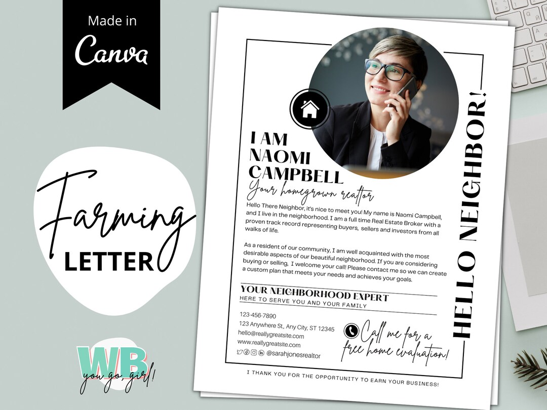 Hello Neighbor Mailer, Real Estate Prospect Letter, Neighborhood ...