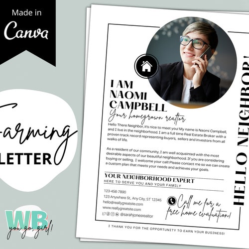 Real Estate Prospect Letter Neighborhood Farming Realtor - Etsy