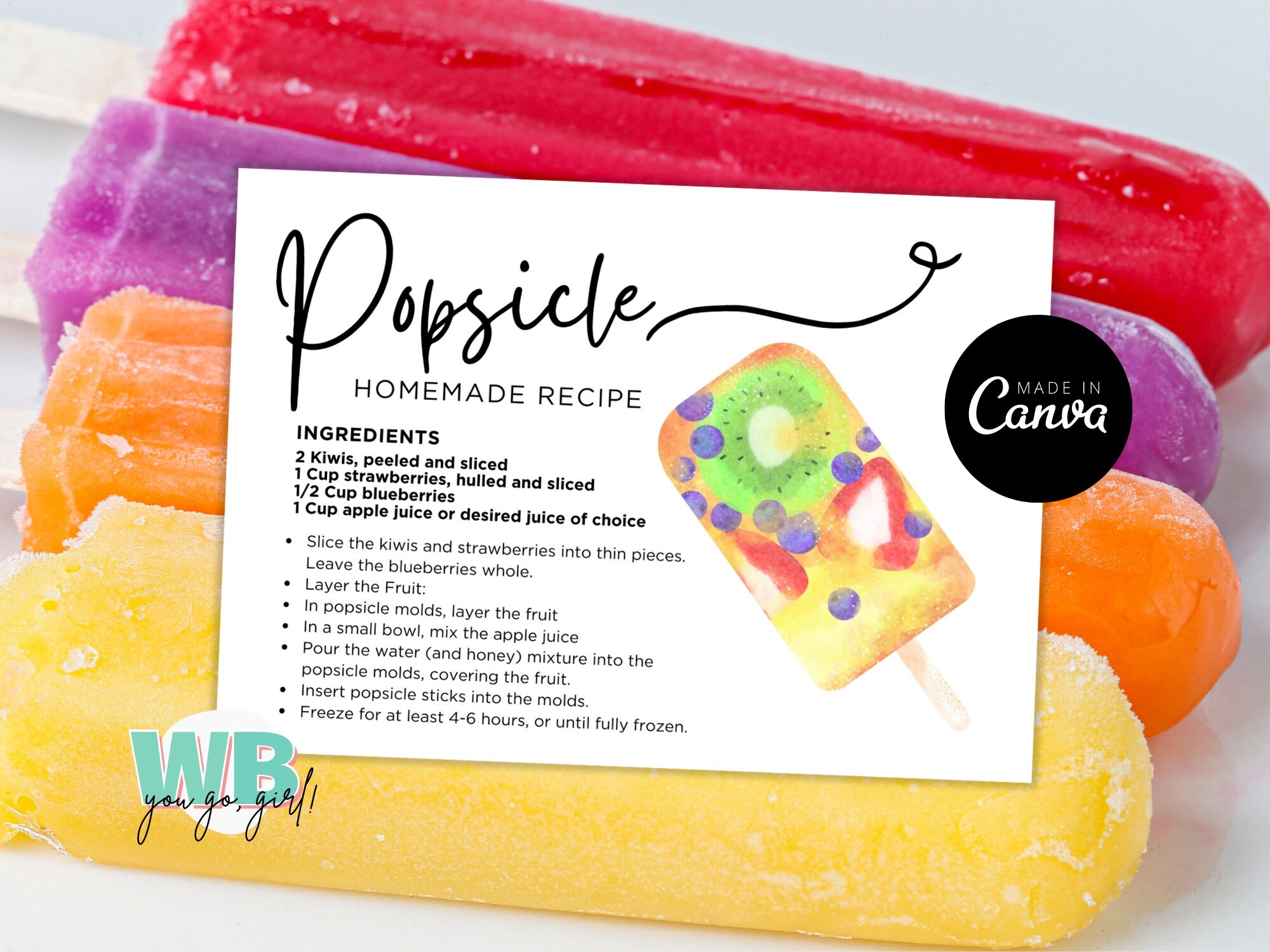 Real Estate Popsicle Recipe Postcard, Summer Treat Recipe Card, Realtor ...