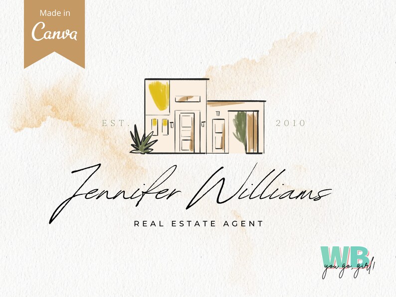 Water Color Real Estate Logo, House Logo, Home Logo, Realtor Logo ...