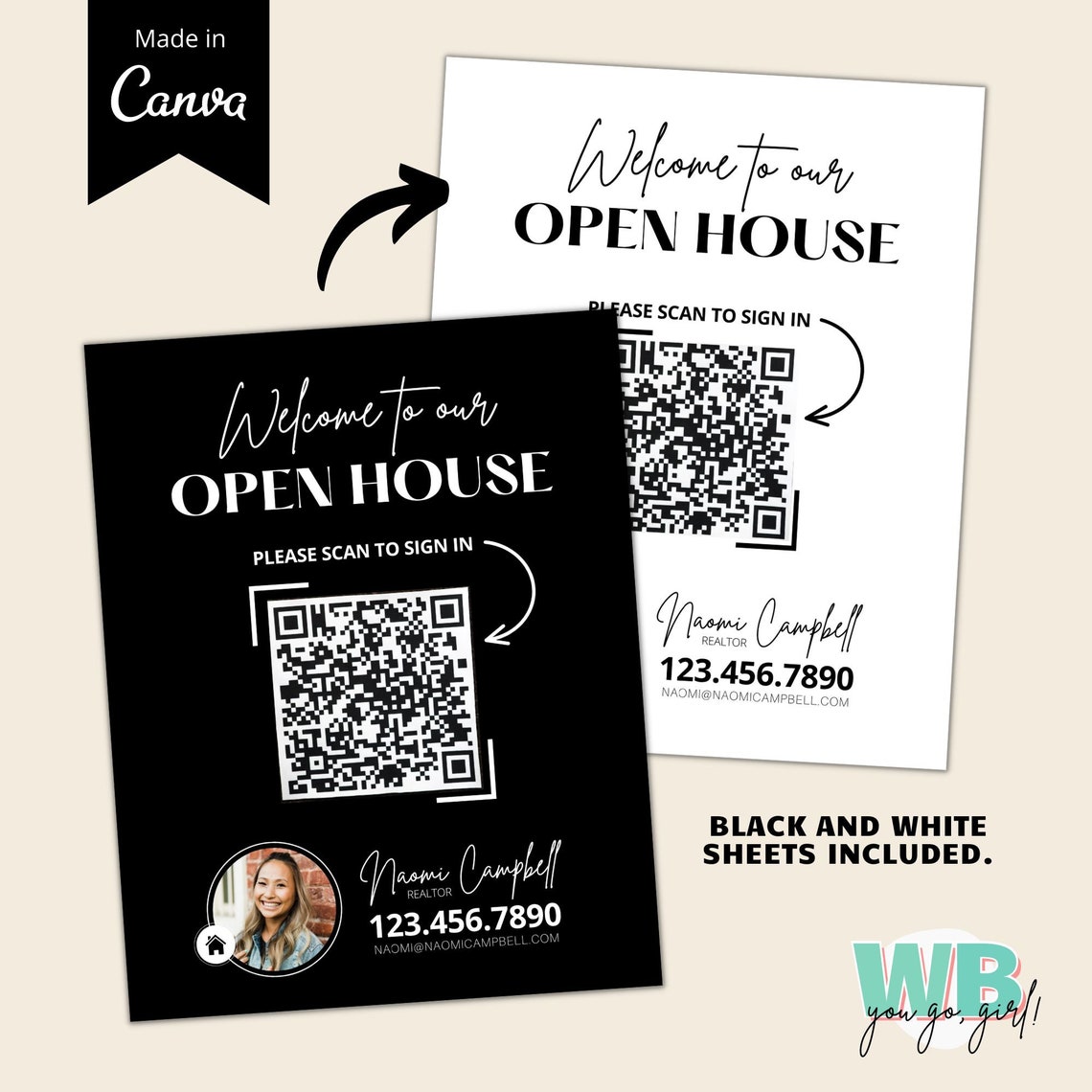 Open House Sign in Sheet W/ QR Code, Realtor Open House, Real Estate ...