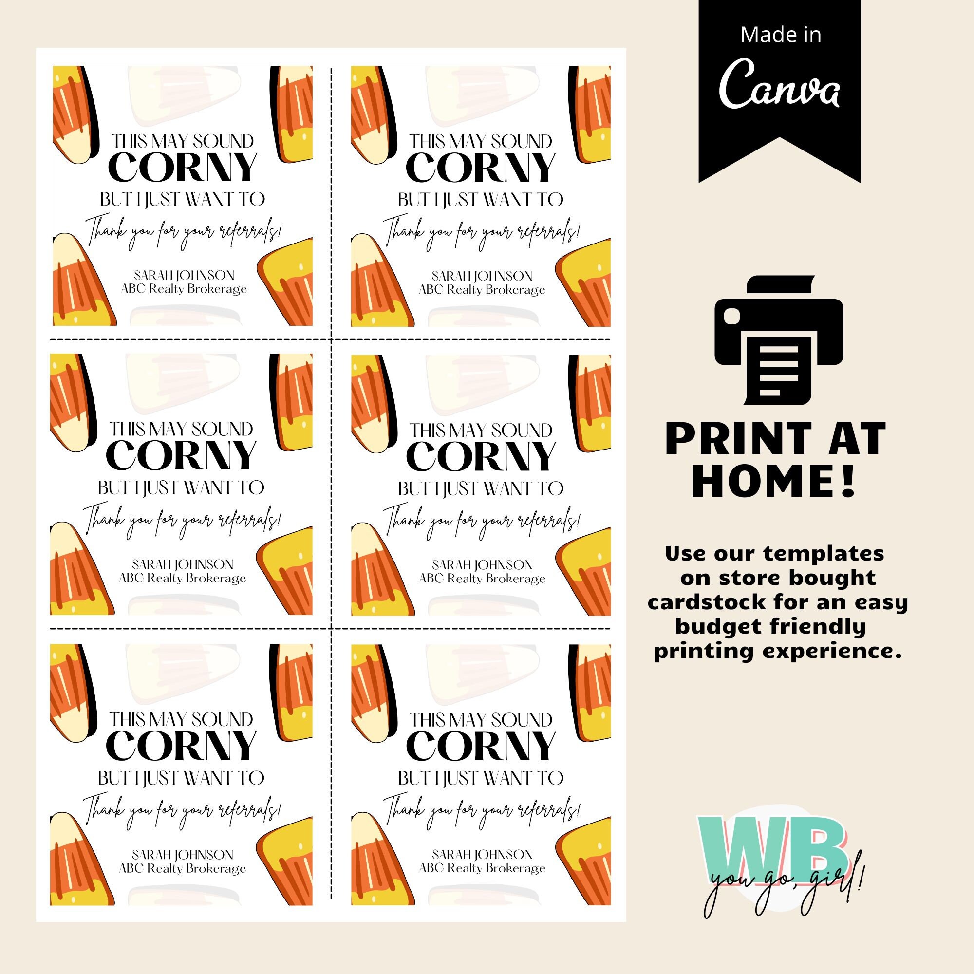 Candy Corn Gift Tag Template, Halloween Client Appreciation Gift Tags ...