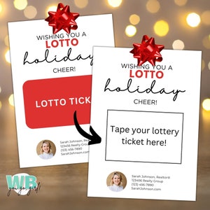 Holiday Lottery Ticket Card Template, Printable Holiday Gift Card ...