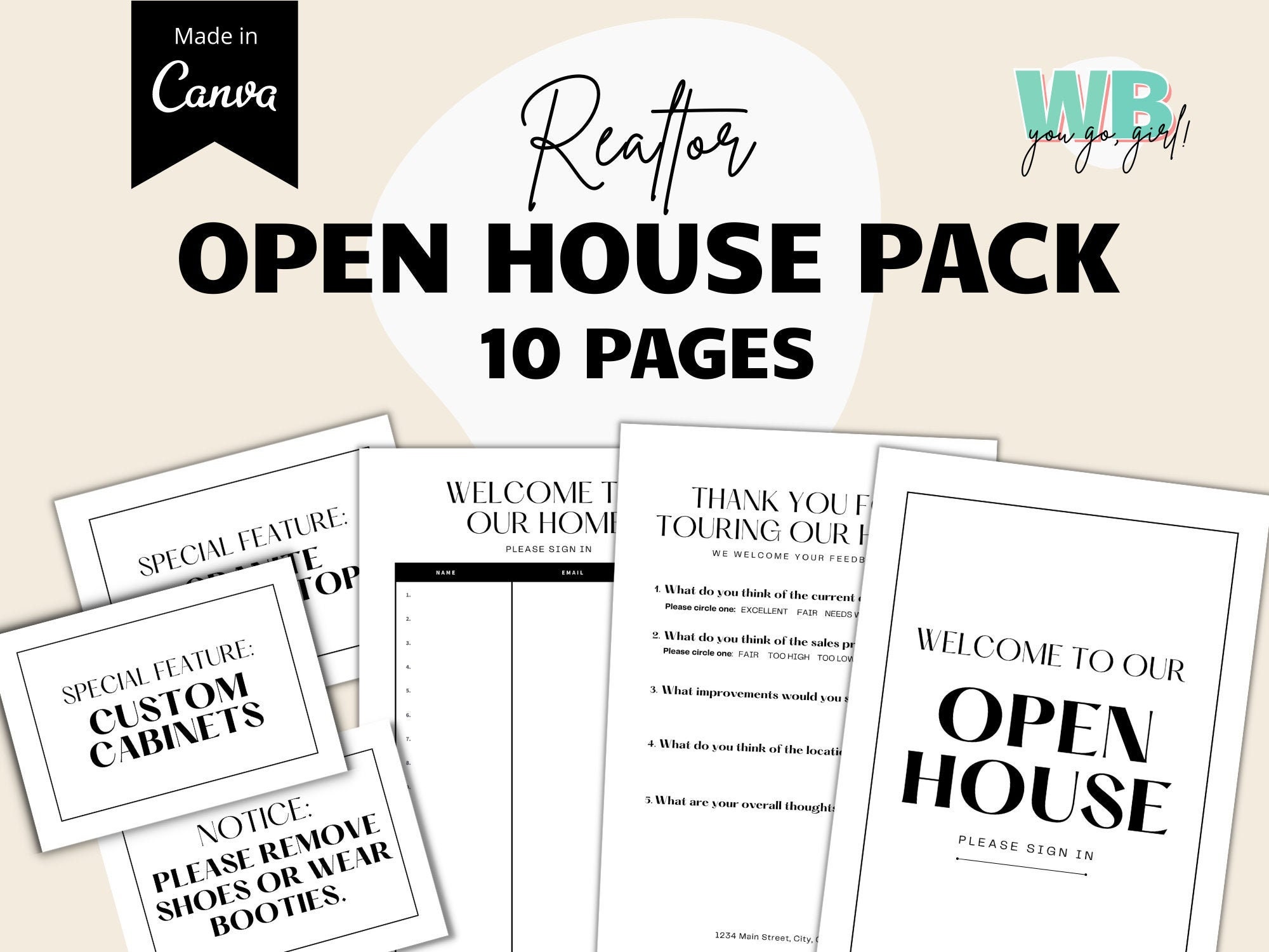 Open House Sign in Sheet Pdfs, Feedback Forms, Welcome Signs | Real ...