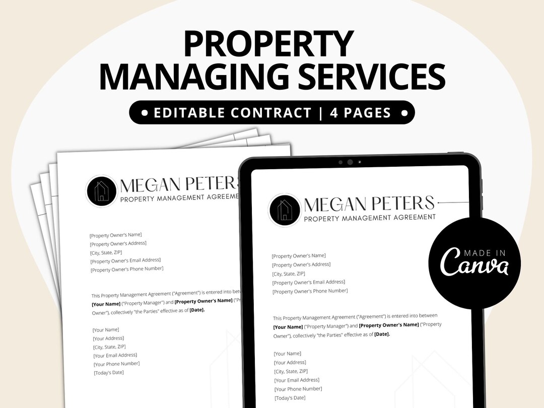 Property Management Agreement, Property Management Template, Property ...
