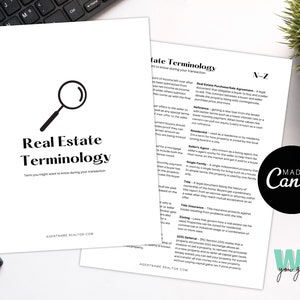Editable Real Estate Terms Glossary for Realtors, Realtor Glossary ...