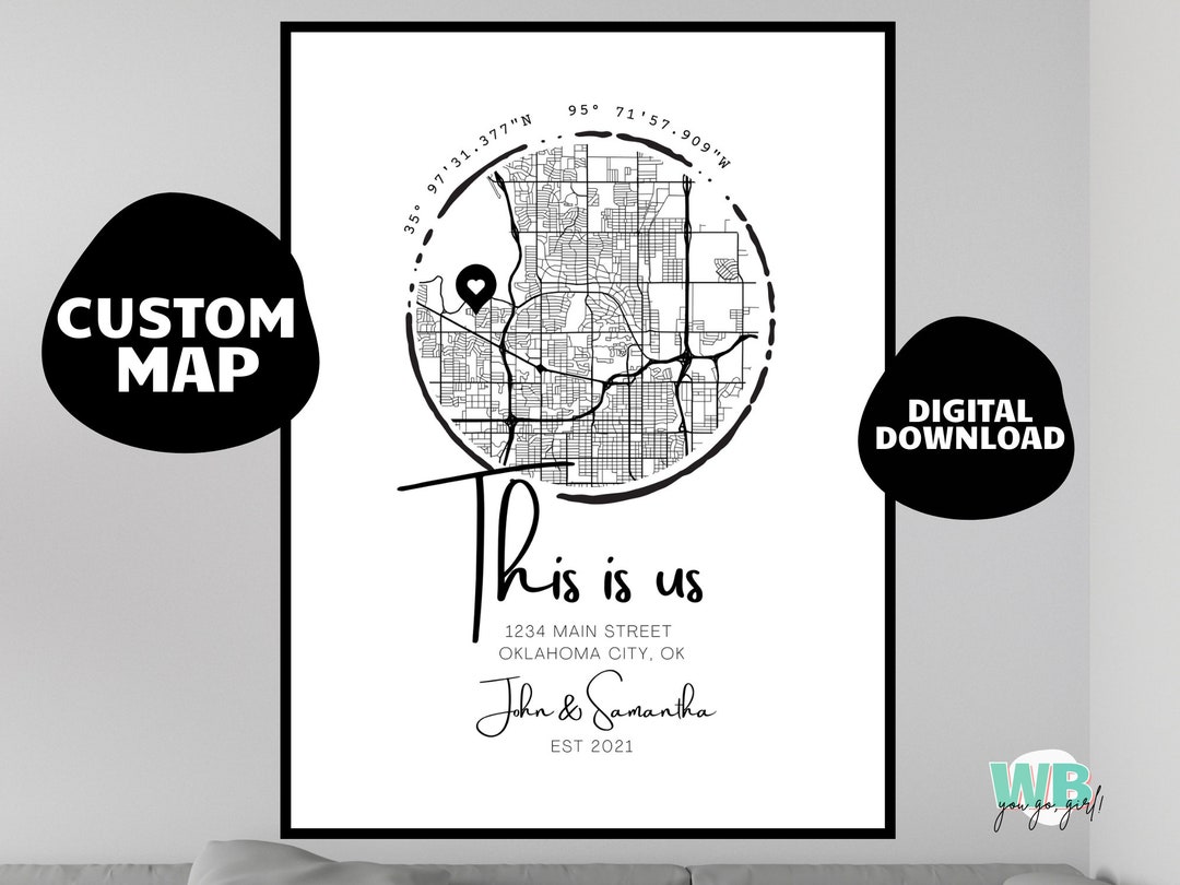 Personalized Map, Custom House Map, Personalized House Warming Gifts ...