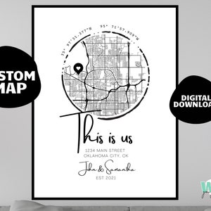 Personalized Map, Custom House Map, Personalized House Warming Gifts ...