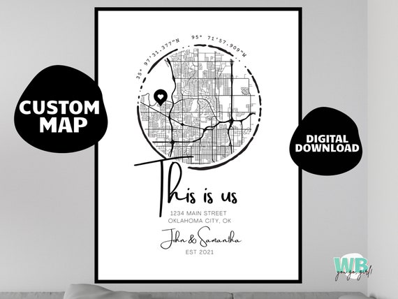 Personalized Map Custom House Map Personalized House Warming | Etsy